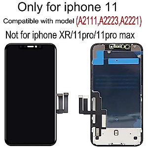 for iPhone 11 Screen Replacement,LCD Display 3D Touch Digitizer Assembly,Compatible with iPhone 11 Screen Replacement 6.1 inch (Model A2111, A2223, A2221) with Repair Tools and Screen Protector