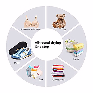 XIZHI Foldable Clip and Drip Hanger/Hanging Drying Rack - 16 Clips Socks Drying Rack for Drying Underwear Clothes,Socks,Bras,Towel,Pants,Hat,Grey