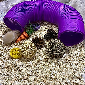 Hamster Fun Tunnel Pet Mouse Plastic Tube Toys Small Animal Foldable Exercising Training Hideout Tunnels with Cute pet Toys for Guinea Pigs,Gerbils,Rats,Mice,Ferrets and Other Small Animals (Blue)