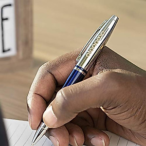 Dayspring Pens Personalized Cross Pen | Engraved Cross Calais Ballpoint Pen - Blue. Custom Gift Pen with Case AT0112-3 Engraving Shipped in One Business Day.