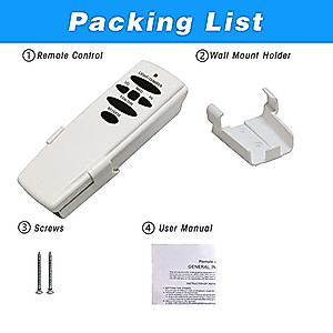 Ceiling Fan Remote Control Replacement for Hampton Bay Hunter UC7078T CHQ7078T CHQ8BT7078T L3H2003FANHD Fan-HD Fan-HD6 RR7078TR, with Reverse