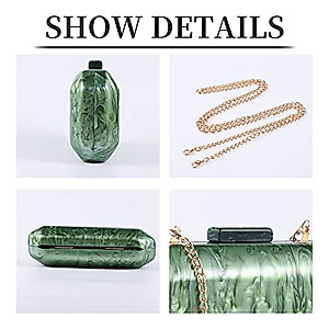 wydzrt Women's handbag Marble acrylic purse elegant evening clutch handbag crossbody bag (green)