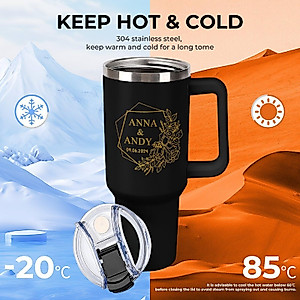 Personalized Tumbler Custom Insulated Travel Mug Custom Drinking Coffee Cup with Name Monogram initials 40oz Christmas Birthday Gift