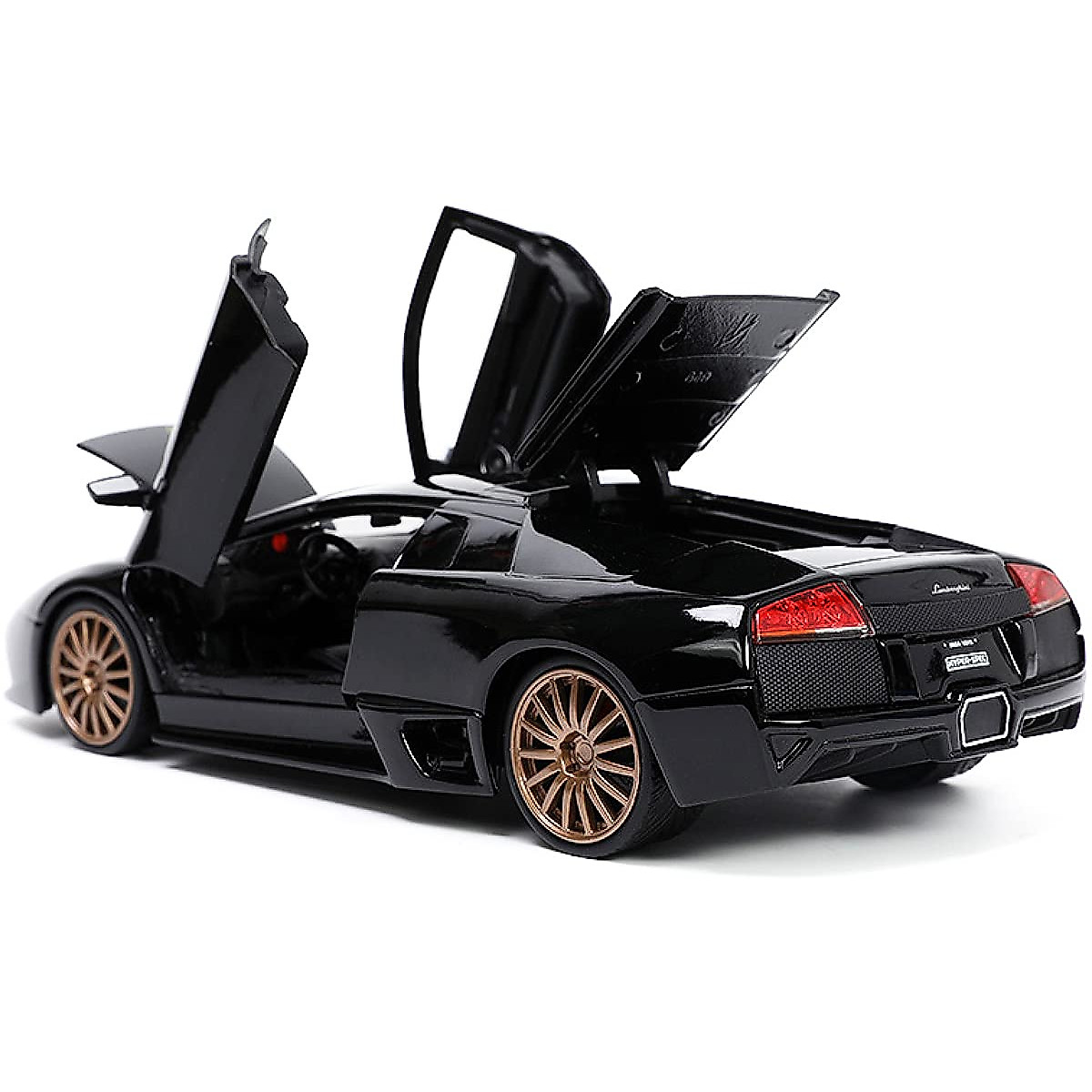 Jada Lamborghini Murcielago LP640 Black with Copper Wheels Hyper-Spec Series 1/24 Diecast Model Car