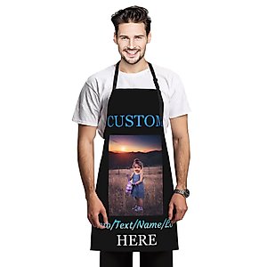 Personalized Add Your Own Photo Text Custom to Kitchen Apron Prepare Gift