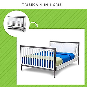 CC KITS Full Size Conversion Kit Bed Rails for Delta Children's Tribeca Crib - White