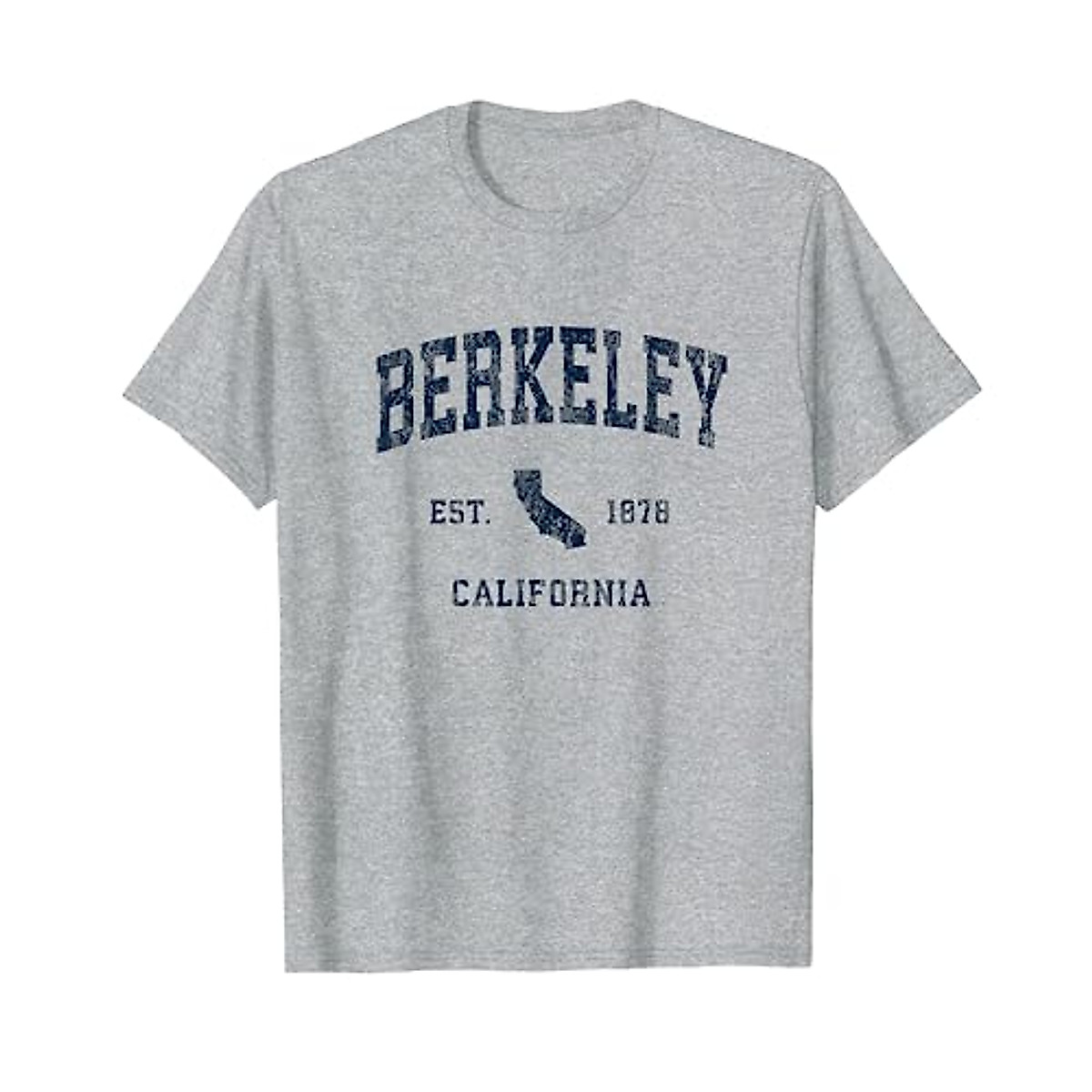 Berkeley California CA Vintage Athletic Navy Sports Design T-Shirt