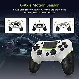 MAOMIEMIE Play-station 4 Controller Wireless Compatible with PS-4/Pro/Slim/PC/laptop, Gaming Controller with 6-Axis Motion Sensor/Dual Motor Vibration/Chargable/Turbo Continuous Shooting Adjustable