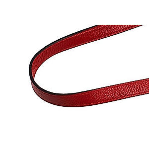 VanEnjoy Full Grain Leather Adjustable Replacement Strap Cross Body Bag Purse, 26-51 inch Gold Hardware - 1.8 CM Width (Black-Silver Metal With Tasse) (Red)