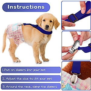 Nuanchu 2 Pieces Female Dog Diaper Suspenders Male Dog Suspenders in Heat for Dogs Diaper Keeper Suspender for Dog Skirt, Dog Dress for Small Medium and Large Dogs(M)