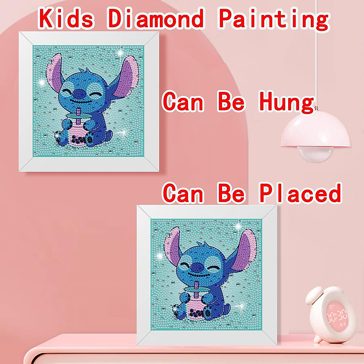 Miairivy Diamond Painting Kits for Kids, DIY 5D Cute Cartoon Diamond Art with Frame, Extremely Creative Gem Painting Crafts, Gifts, Birthday Gifts and Room Decor for Girls and Boys Ages 4-12 (Sth-1)