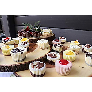 Lipper International Acacia Wood Slab Serving Board With Bark for Cheese, Crackers, and Hors D'oeuvres, Set of 3, Assorted Sizes