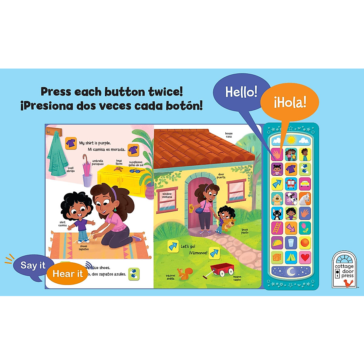 Let's Go! ¡Vámonos! English & Spanish First Words Bilingual Sound Book for Children and Preschoolers: Early Learning Practice Dual Language (Say It, Hear It) (English and Spanish Edition)