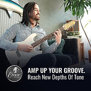 Elixir Strings, Electric Guitar Strings, Nickel Plated Steel with NANOWEB Coating, Longest-Lasting Bright Tone with Comfortable Feel, 6 String Set, Light/Heavy 10-52