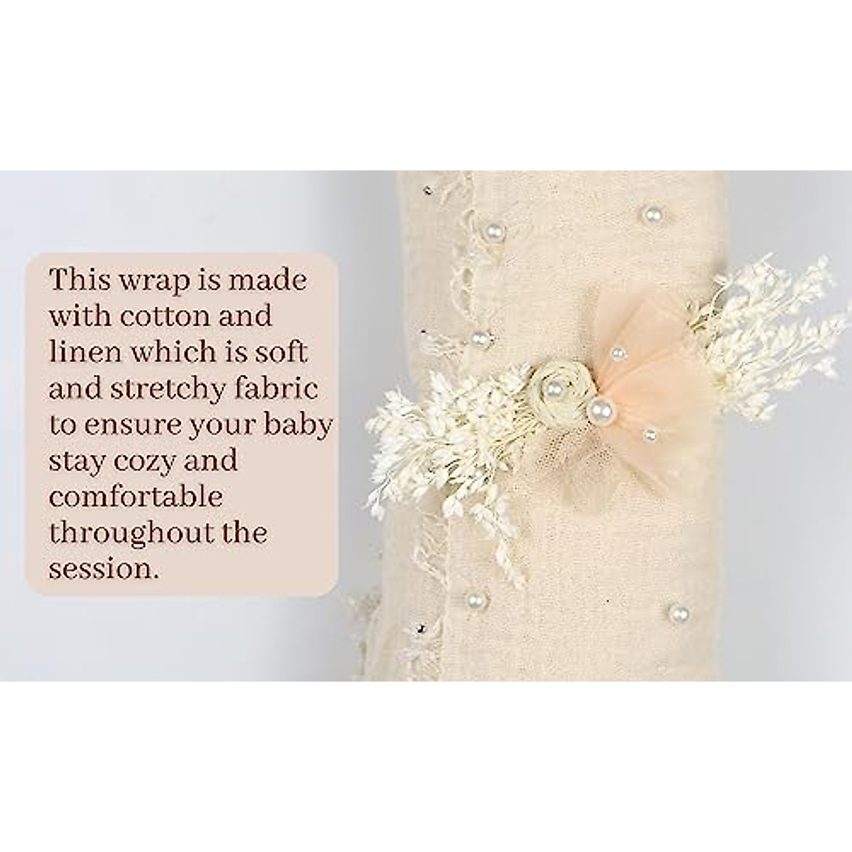 giggle angel Newborn Baby Photography Props Baby Photo Wrap Blanket for Baby Girl Pearl Decor Wrap Set with Headband