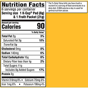 Gevalia Frothy 2-Step Mocha Latte Espresso K-Cup Coffee Pods & Froth Packets Kit, 6 Count (Pack of 6)