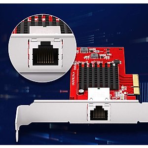 EDUP 10Gb Gigabit Ethernet PCI-E Network Controller Card with Heat Sink 1G/2.5G/5G/10Gbps RJ45 LAN Adapter PCI Express Converter Network Card for Desktop PC with Windows 10/8.1/8 /7