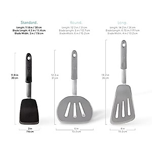 DI ORO Egg Spatula - Silicone Turner Spatula for Cooking - Spatula for Nonstick Cookware Heat-Resistant - High Heat Thin Spatula & Flexible Turner - Kitchen Flipper BPA Free & Dishwasher Safe