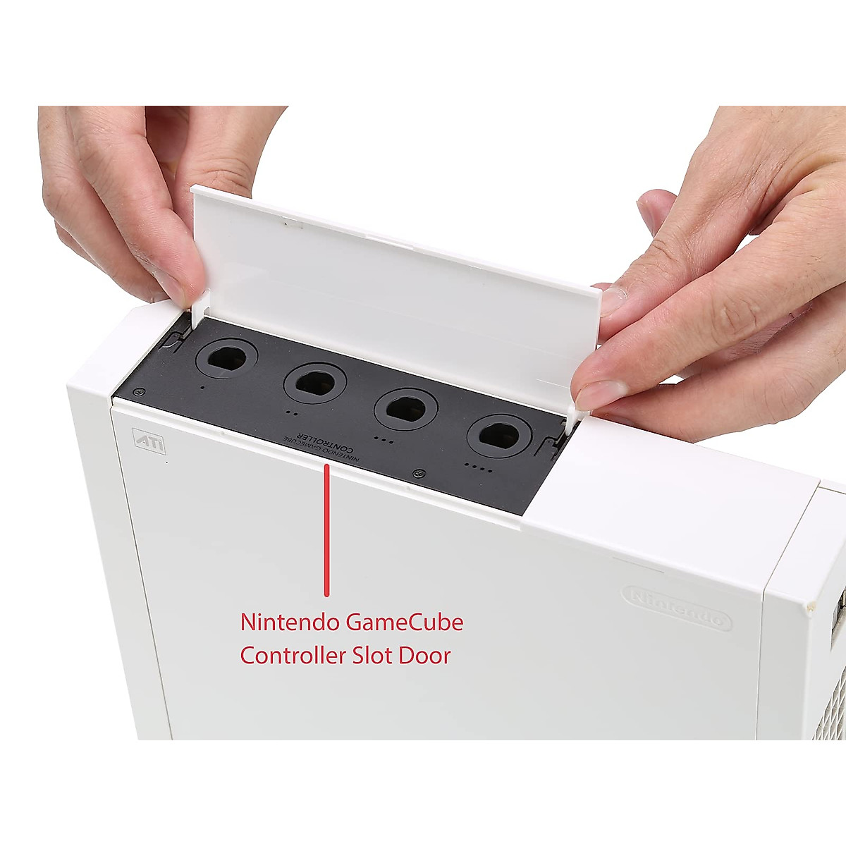 Wii Console Replacement Dust Door, 3 in 1 Repair Part Slot Cover for Nintendo GameCube, NGC Conrtroller/NGC Memory/SD Slot Lid-White