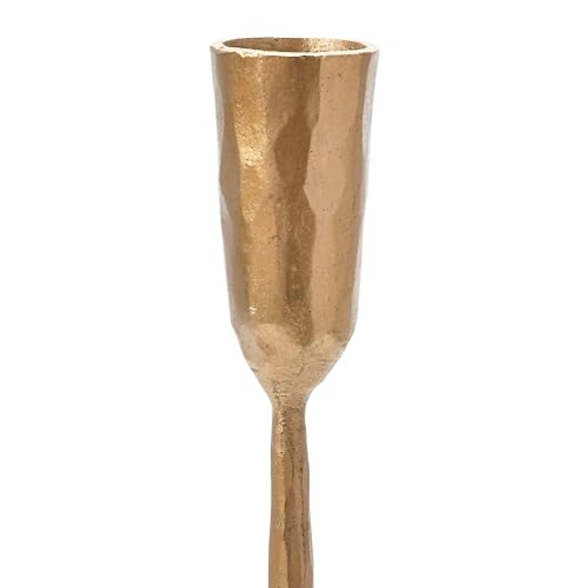 Creative Co-Op Hand-Forged Metal Candelabra, Antique Brass Finish (Holds 3 Taper Candles)