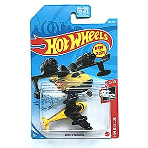 DieCast Hotwheels Water Bomber, HW Rescue 2/10 [Black and Yellow] 205/250