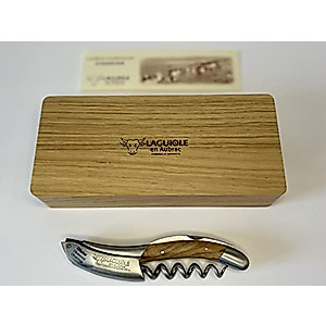 Laguiole En Aubrac Sommelier DeLuxe No 8 Waiter's Corkscrew, Bee Edition Olive Wood Handle, Wine Opener With Foil Cutter & Bottle Opener | Special Crafting Along The Luxury Corkscrew