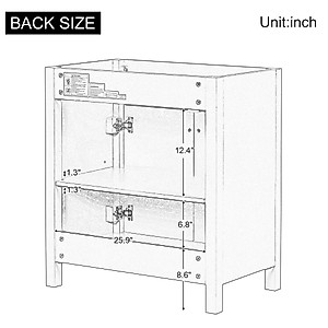 QuixotYDDZ 30" Bathroom Vanity Base Only Without Sink, Bathroom Vanity Cabinet White Bathroom Storage Cabinet with 2 Close Doors and Adjustable Shelf, Solid Wood Frame and MDF Board, Blue
