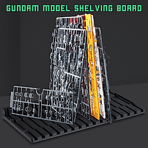 Wesiti 2 Pcs Model Pieces Shelves Stand Plastic Parts Shelf Tool Placing Rack for Model Action Figures Hobby DIY Making Accessories, Black