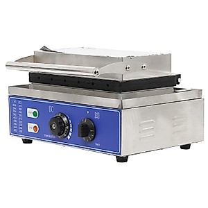 DasMarine Commercial 6Pcs Waffle Makers Hot dog Making Machine 6 Grid Crispy Machine Stainless Steel Body 1550W 110V (Blue)