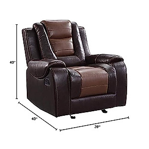 Lexicon Matteo Glider Reclining Chair, Two-Tone Brown