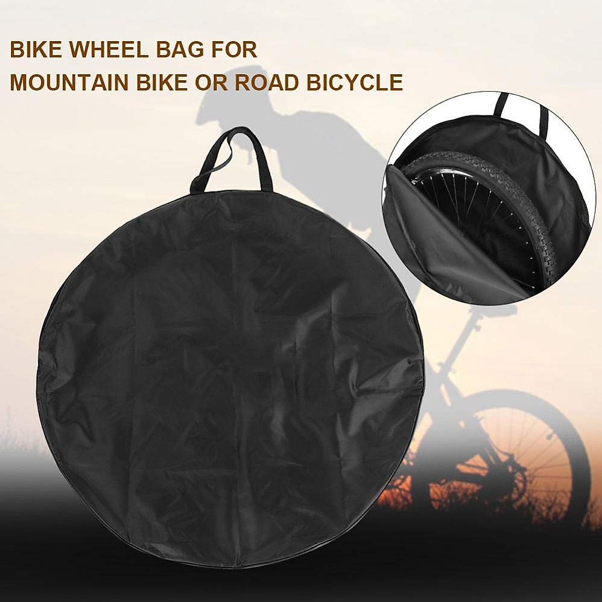 Keenso 27.5 Inch/29 Inch Cycling Double Wheel Bag Wheel Carrying Package Bags Bike Wheels Accessories (for 27.5in Wheel)