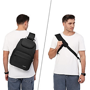 MOSISO Camera Sling Bag, DSLR/SLR/Mirrorless Camera Case Crossbody Sling Backpack for Photographers with Tripod Holder&Removable Modular Inserts&PU Handle Compatible with Canon/Nikon/Sony, Black