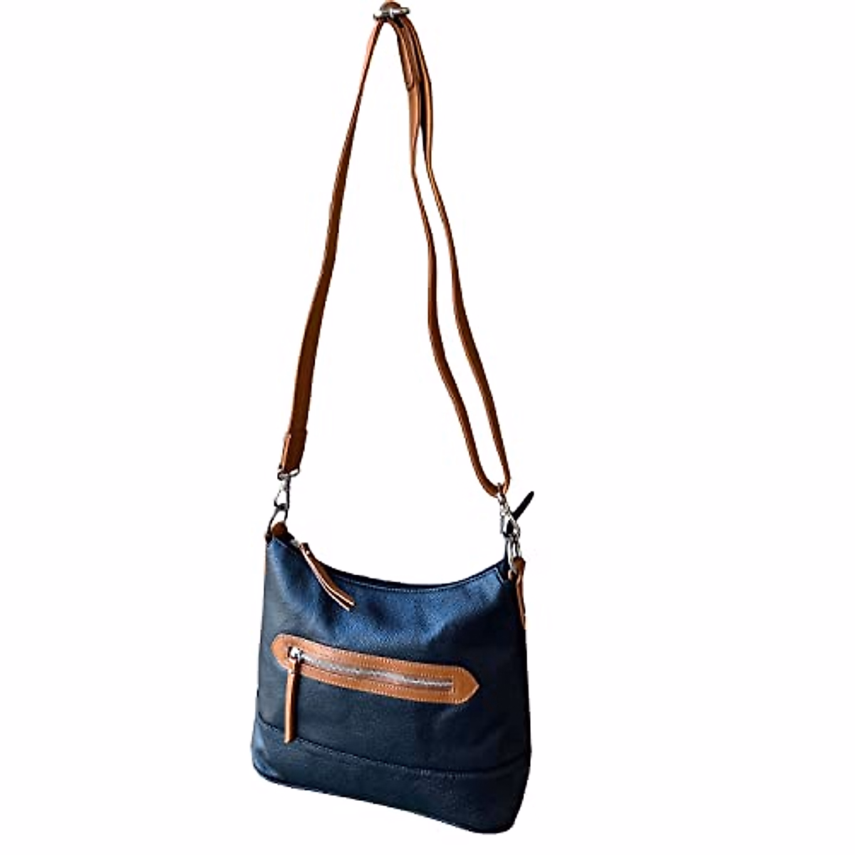 Roma Leathers Gun Concealment Bag - Cowhide Leather - Black/Light Brown