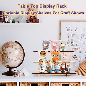 Flenpptly Retail Display Shelves Display Stand Retail Table Wooden 3 Tiers Display Rack Portable Shelf Rack for Retail Counter Top Craft Shows Farmers Market Tradeshows (2 Corner+1 Straight)