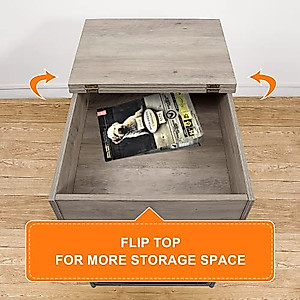 IDEALHOUSE Furniture Dog Crates, Style Wood Kennel End Table, House Indoor Use, Chew-Proof, Flip Top Storage, Casual Home Wooden Pet Crate, Crate Side Grey