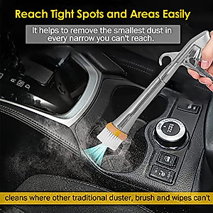 Fochutech Car Cleaning Gun High Pressure Air Blow Gun Interior Car Cleaning Kit Interior Detailing Kit Air Duster Blower Gun Car Duster Air Compressor Needed High Pressure Car Cleaning Tools (Silver)