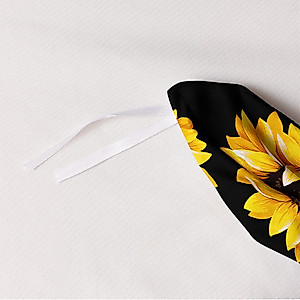 Holiyjog Sunflower Duvet Cover Set Queen Size Sunflowers on Black Background Bedding Set Comforter Cover and Pillow Shams Yellow Sunflowers Bedding Set Sunflower Decor for Bedroom