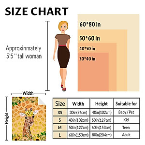 Giraffe Blanket Gifts - 40x50 Inches Aesthetic Throw Blanket for Girls & Boys - Orange Soft Fuzzy Plush Blankets for Decor