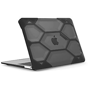 IBENZER Hexpact Compatible with New MacBook Air 13 Inch Case 2022 2021 2020 M1 A2337 A2179 A1932, Heavy Duty Protective Case for Apple Mac Air 13 Retina with Touch ID, Black, HAT13-BK