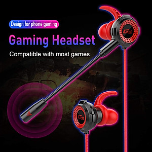 Gaming Earbuds Wired with Microphone, in-Ear Gaming Headset Earphones Headphones for PS5s PS4s, Xboxs Ones, Nintendos Switch, Playstations 4 5, Mobile Gaming 3.5MM Jack Headphones Black