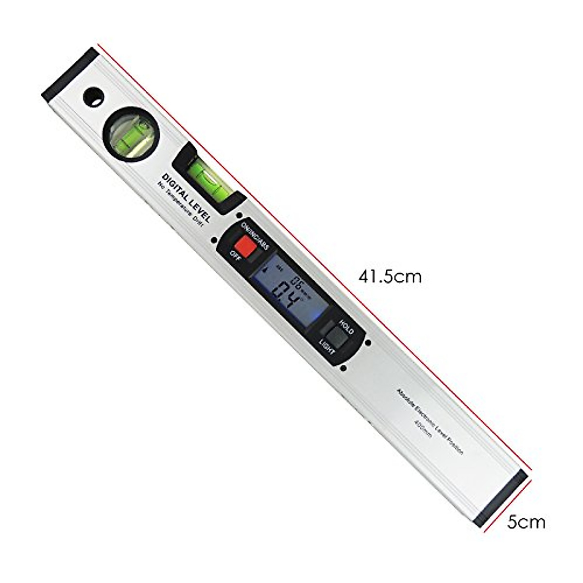 360° Digital Long Level Inclinometer Angle Finder Ruler Protractor 42cm with Magnets/Backlight/Vertical & Horizontal Spirit Bubble for Construction Carpenter Craftsman Renovation Home Professional