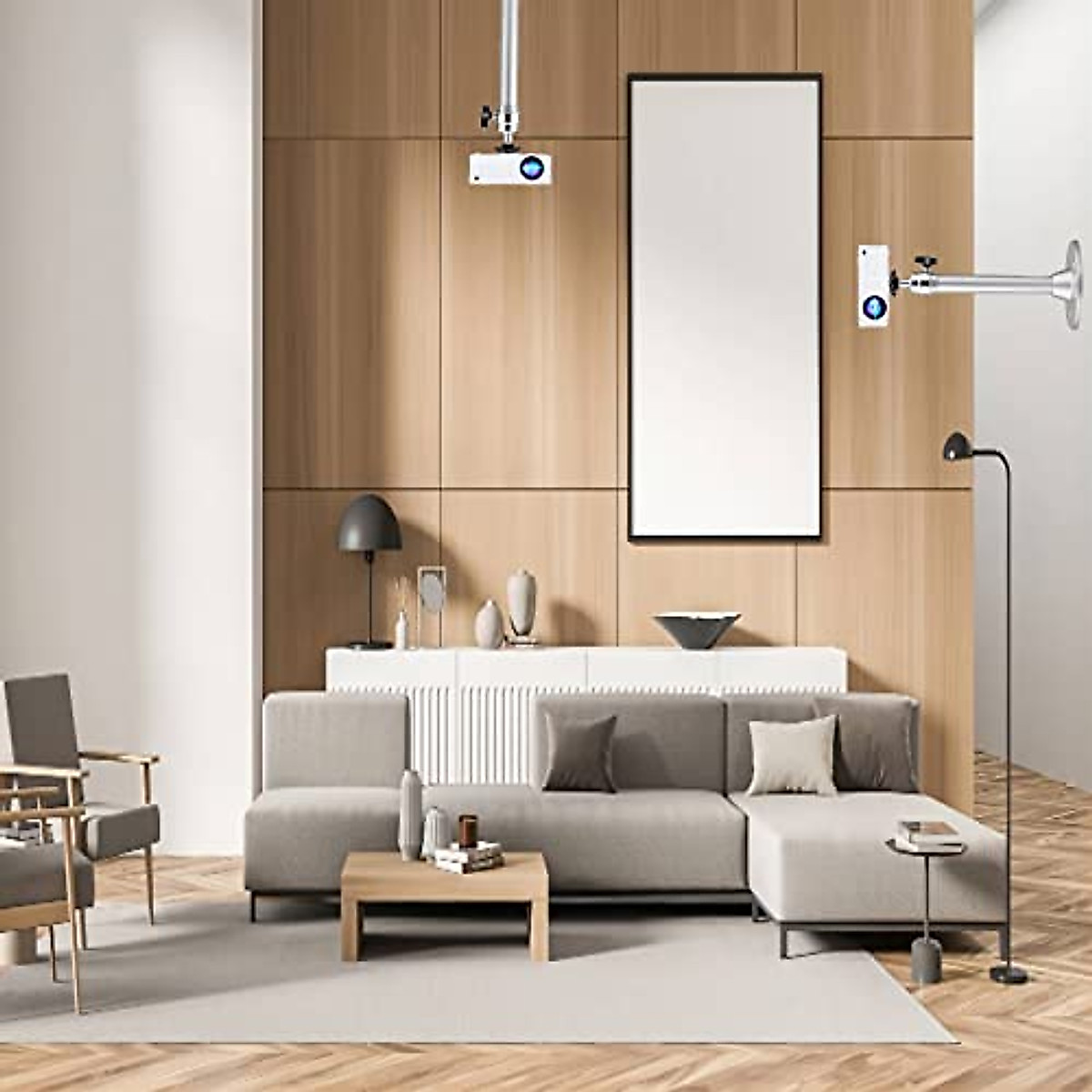 Projector 9500 Lumens, Mini Movie Portable Projectors + Ceiling Wall Mount Hanger for Mini Projector