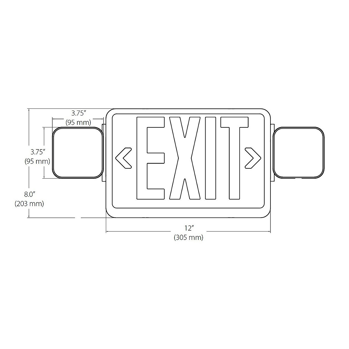 NICOR Lighting Remote Capable LED Emergency Exit Sign with Dual Adjustable LED Heads, White with Red Lettering (ECL1-10-UNV-WH-R2R)
