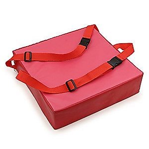 Sumnacon Chair Increasing Cushion - Toddler Booster Seat Cushion, Kids Infant Portable Dismountable Adjustable Highchair Booster Cushion Washable Thick Chair Seat Pads Buckle Strap (Red+Pink)