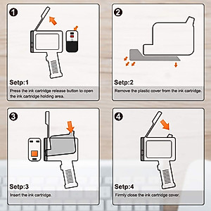 v4ink BT-2580P BENTSAI Original Solvent Fast Dry Ink Cartridge Replacement for BENTSAI Handheld Inkjet Printer BT-HH6105B2, BT-HH6105B3, B10