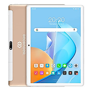 DUODUOGO Android 10 Tablet SIM 4G LTE Dual SIM+ 5G WiFi Cellular GMS Tablets, Quad-Core 4GB RAM 64GB ROM, SD-128GB,Storage Quad-Core Processor,13MP Camera,Bluetooth, 4G Wi-Fi, GPS,HD 10.1 Inch Tablet