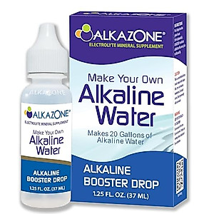 Alkazone Alkaline Water Drops, 1.25 fl oz, Makes 20 Gallons of Alkaline Water and PH Test Striips