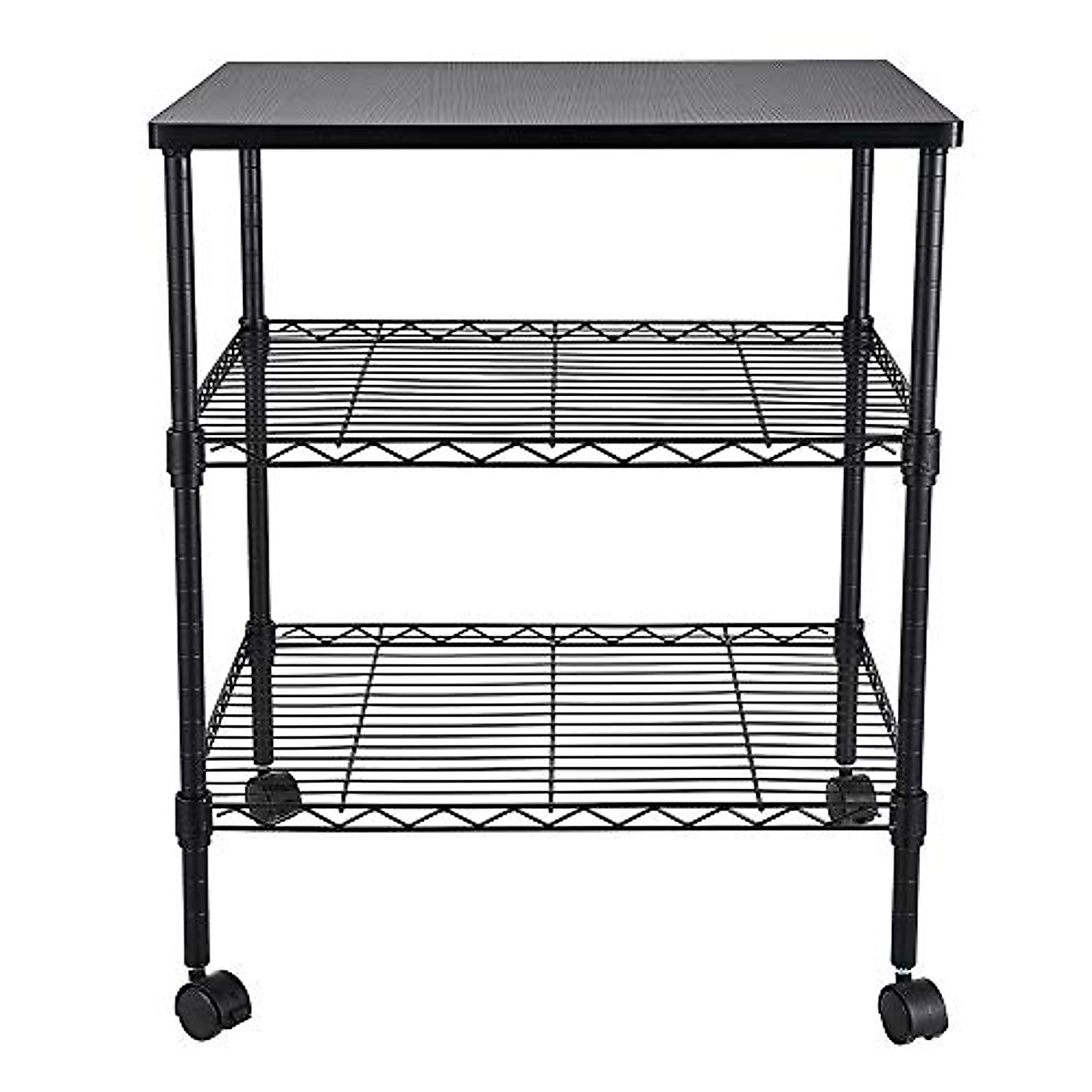 NALLBEIRRAA 3 Tier Adjustable Storage Shelf Metal Storage Rack Wire Shelving Unit Storage Shelves for Pantry Closet Kitchen Laundry Bathroom (Black4-3-Tier)