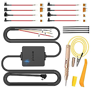Dash Cam Hardwire Kit, G Sensor Smart Parking Mode Cable Mini USB Hard Wire Kit Fuse for Dashcam, Plozoe 12V-24V to 5V/2A Car Dash Camera Charger Power Cord（13ft）