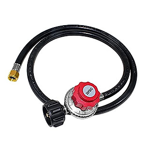 Hooshing 5FT High Pressure Propane 0-20PSI Adjustable Regulator with QCC1 Type Hose Fits for Newer Propane Tanks BBQ Grill Burner Turkey Fryer Fire Pit